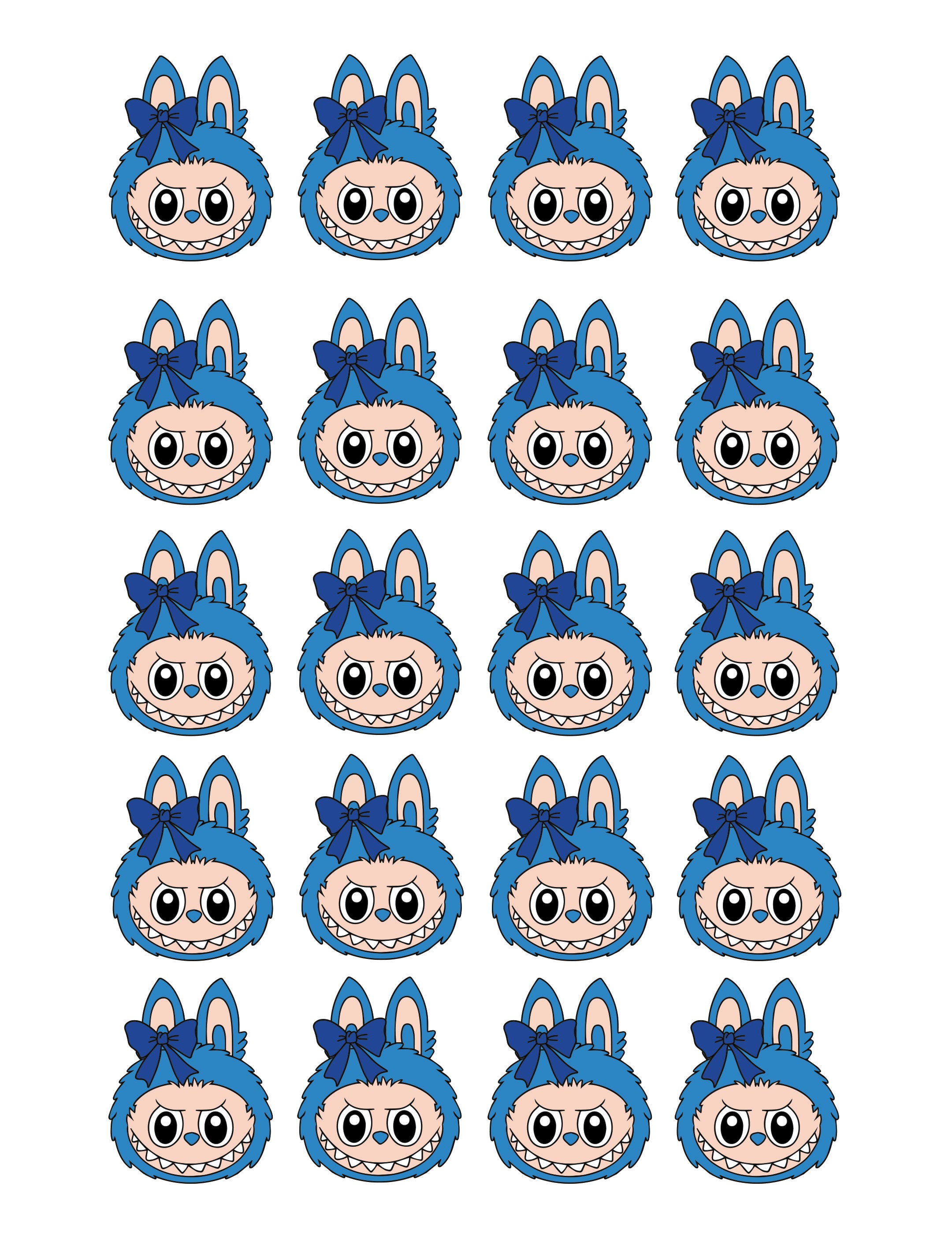 Labubu Head Bold Blue – Fabric Frenzy | Rebel Studio